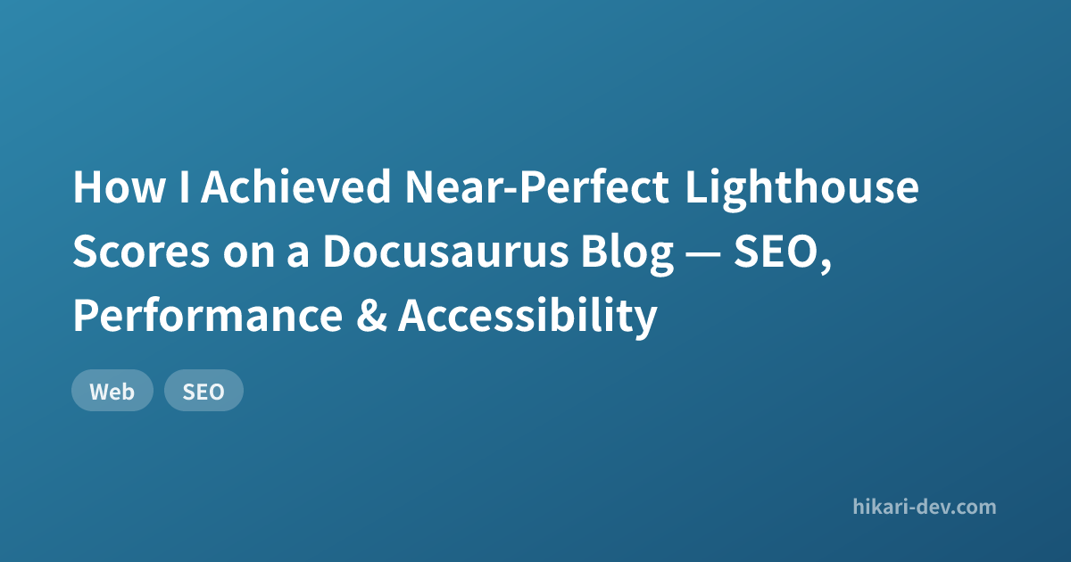 How I Achieved Near-Perfect Lighthouse Scores on a Docusaurus Blog ...